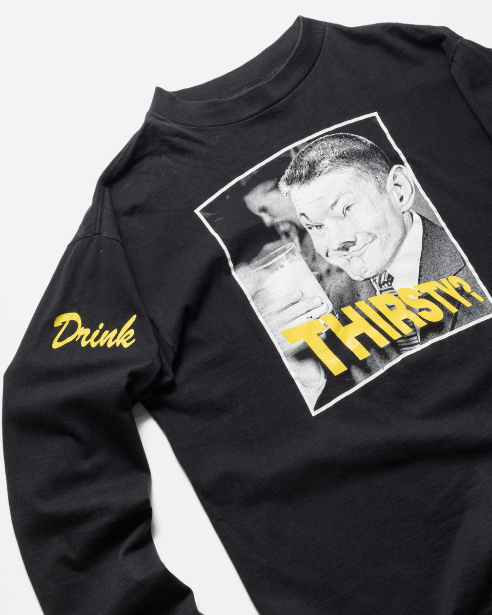 VINTAGE 1990S THE JESUS LIZARD 'THIRSTY? DRINK EAT' FADED BLACK LONGSL ...