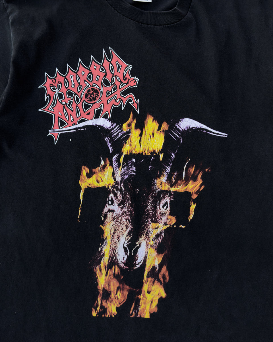 VINTAGE 1990S MORBID ANGEL COVENANT FADED BLACK BAND TEE – UNSOUND RAGS