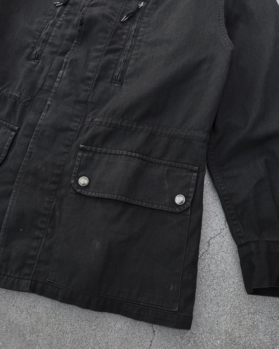 VINTAGE 1980S OVERDYED FRENCH ARMY F1 FIELD JACKET – UNSOUND RAGS
