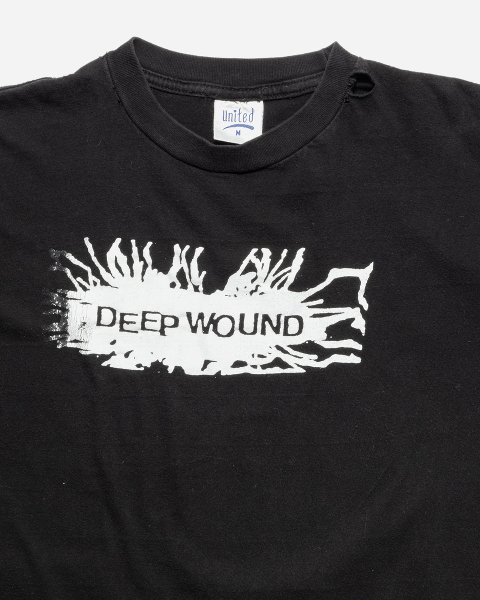 VINTAGE 1990S DEEP WOUND BAND FADED BLACK TEE – UNSOUND RAGS