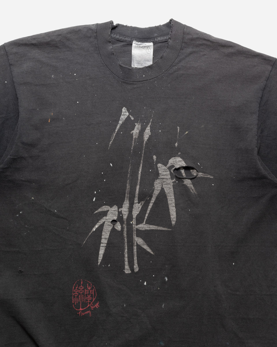 VINTAGE 1990S NANCY RUPP DISTRESSED FADED BLACK TEE – UNSOUND RAGS