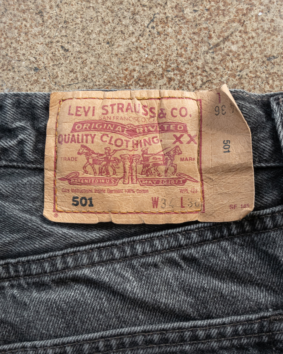 Levi's 501 Charcoal Black Jeans - 1990s – UNSOUND RAGS