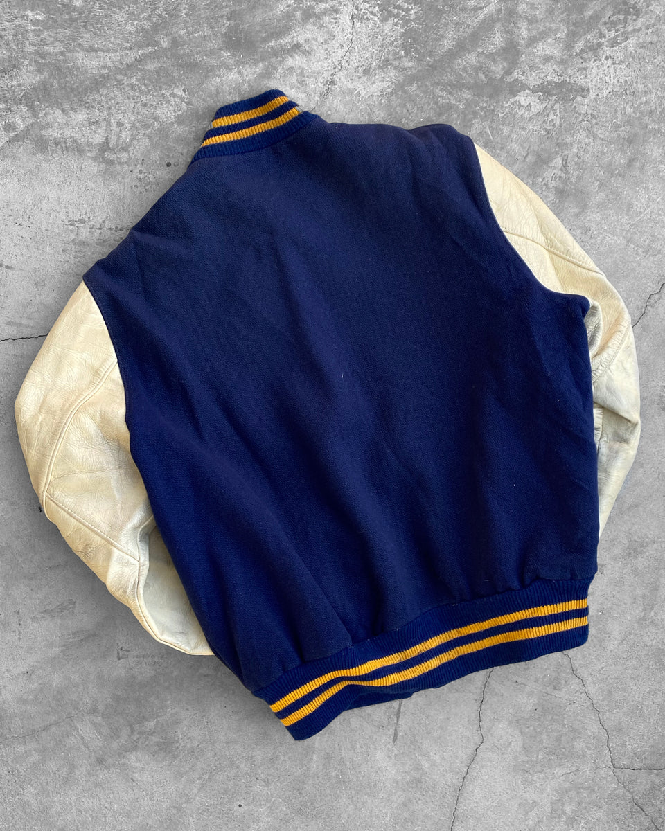 "Tom" Collegiate Leather Sleeve Varsity Jacket - 1970s – UNSOUND RAGS