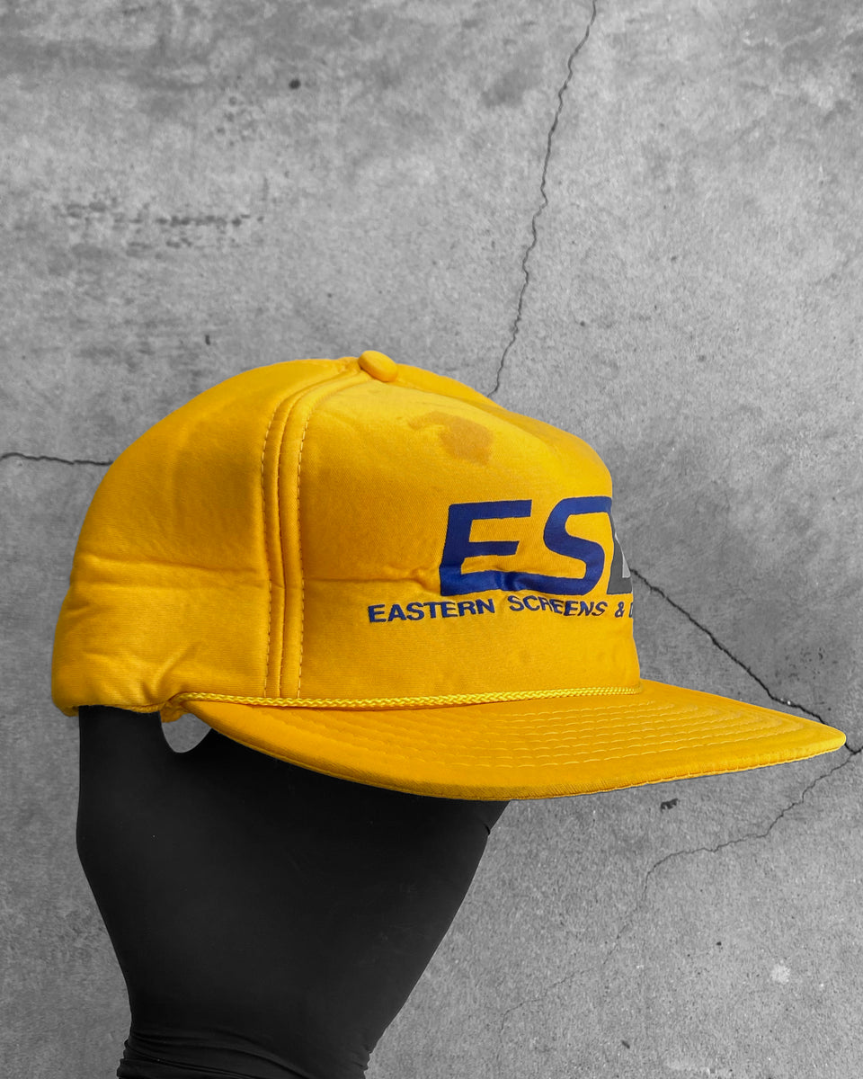 Yellow "ESD" Snapback Hat - 1980s – UNSOUND RAGS