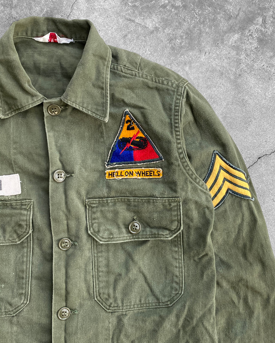 BVD Military Green "Hell On Wheels" Patched Shirt - 1960s – UNSOUND RAGS