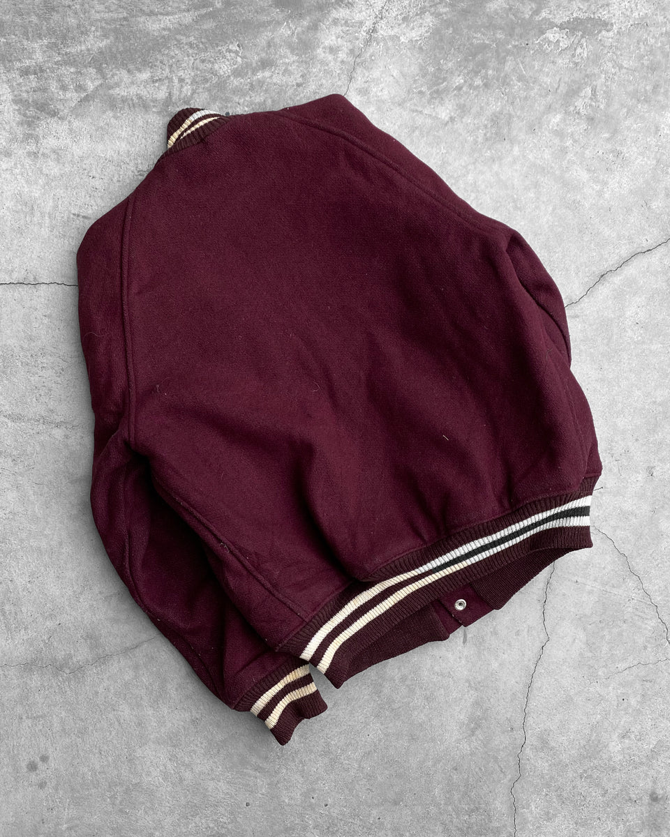 Multi-Patch Burgundy Varsity Jacket - 1970s – UNSOUND RAGS
