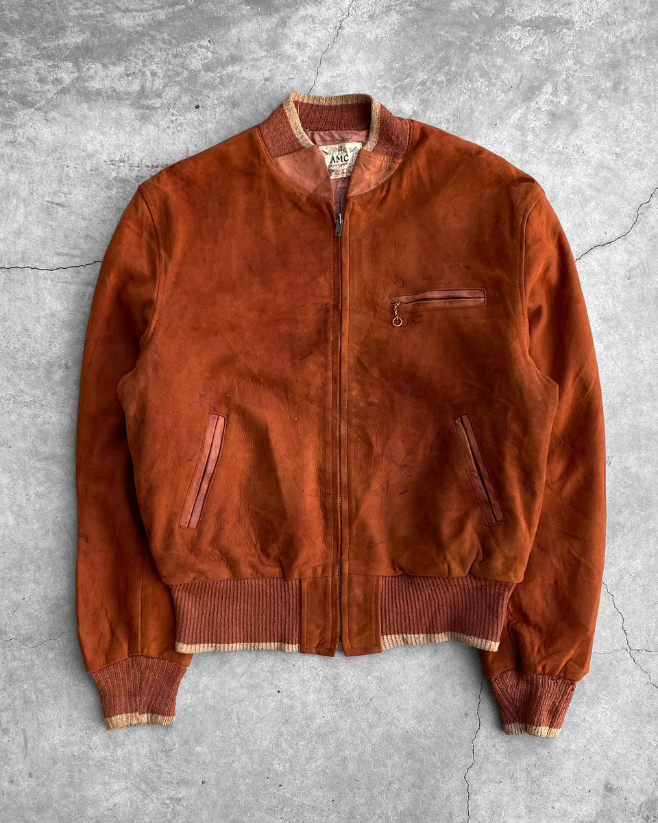 Burnt Orange Suede Bomber Jacket - 1960s – UNSOUND RAGS