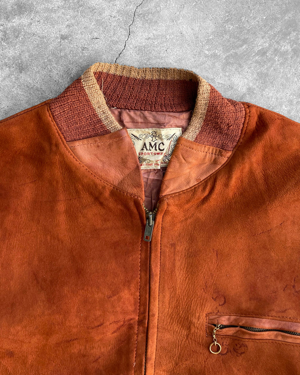 Burnt Orange Suede Bomber Jacket - 1960s – UNSOUND RAGS
