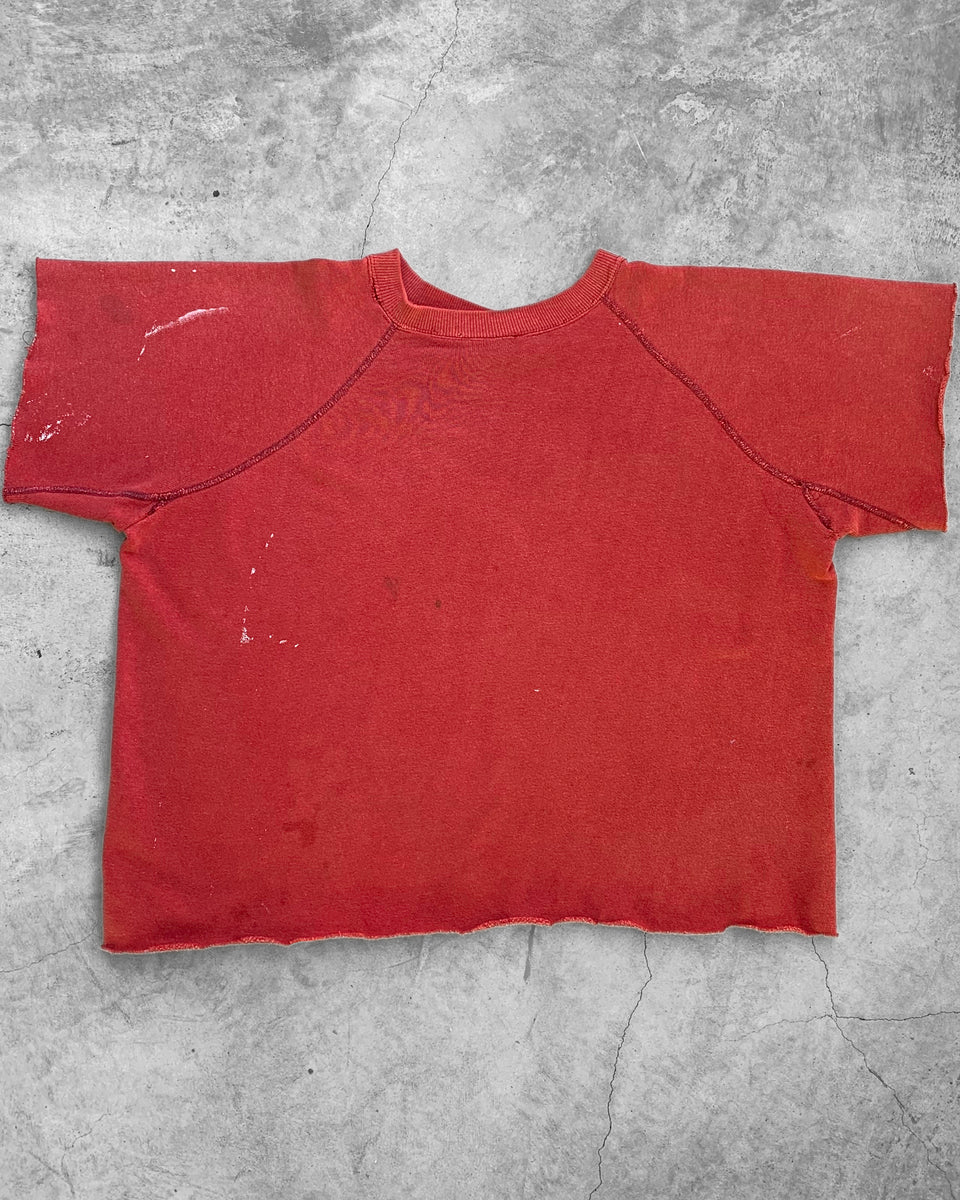 Painted Vermillion Cut-Off Raglan Sweater - 1980s – UNSOUND RAGS