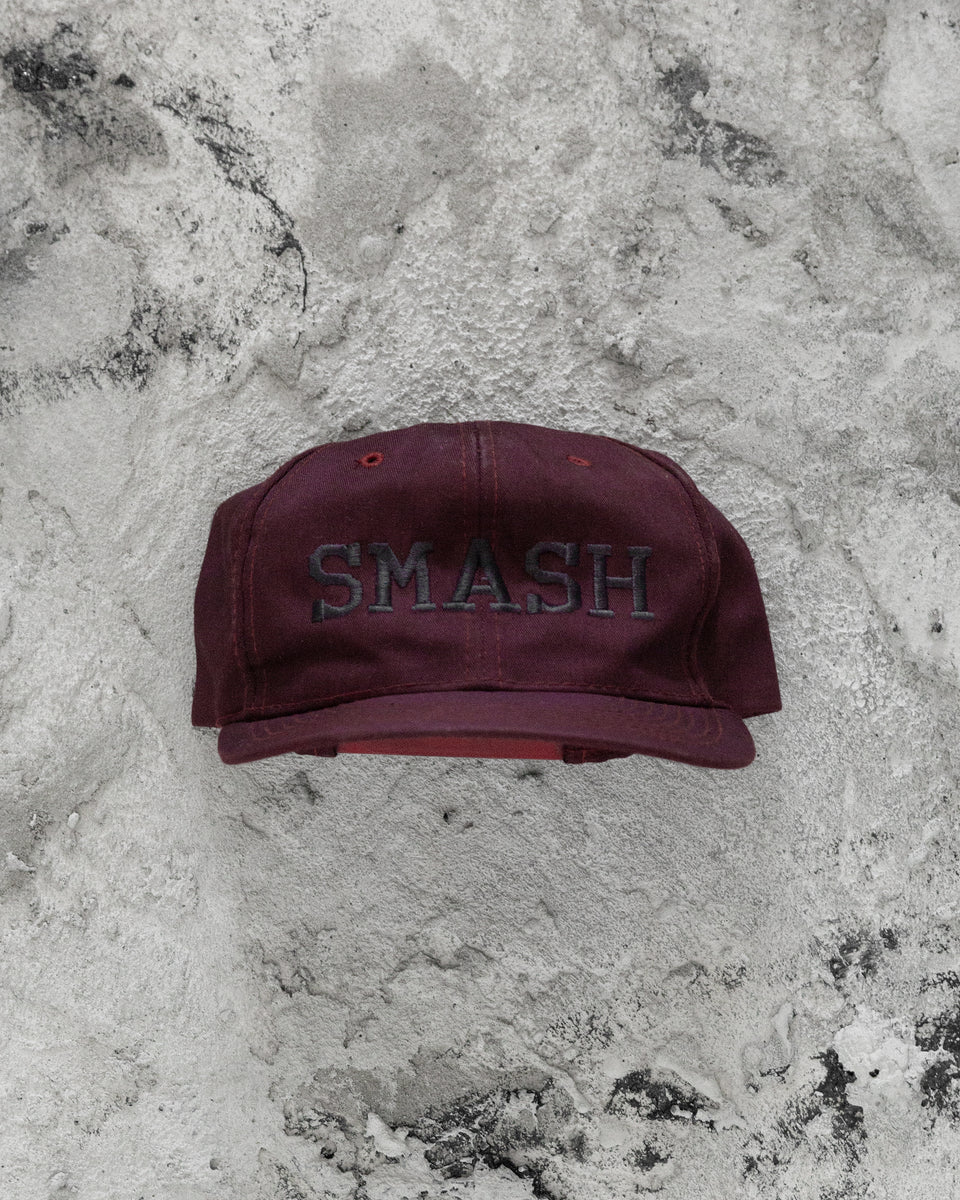 Burgundy Overdyed "SMASH" Hat - 1990s – UNSOUND RAGS
