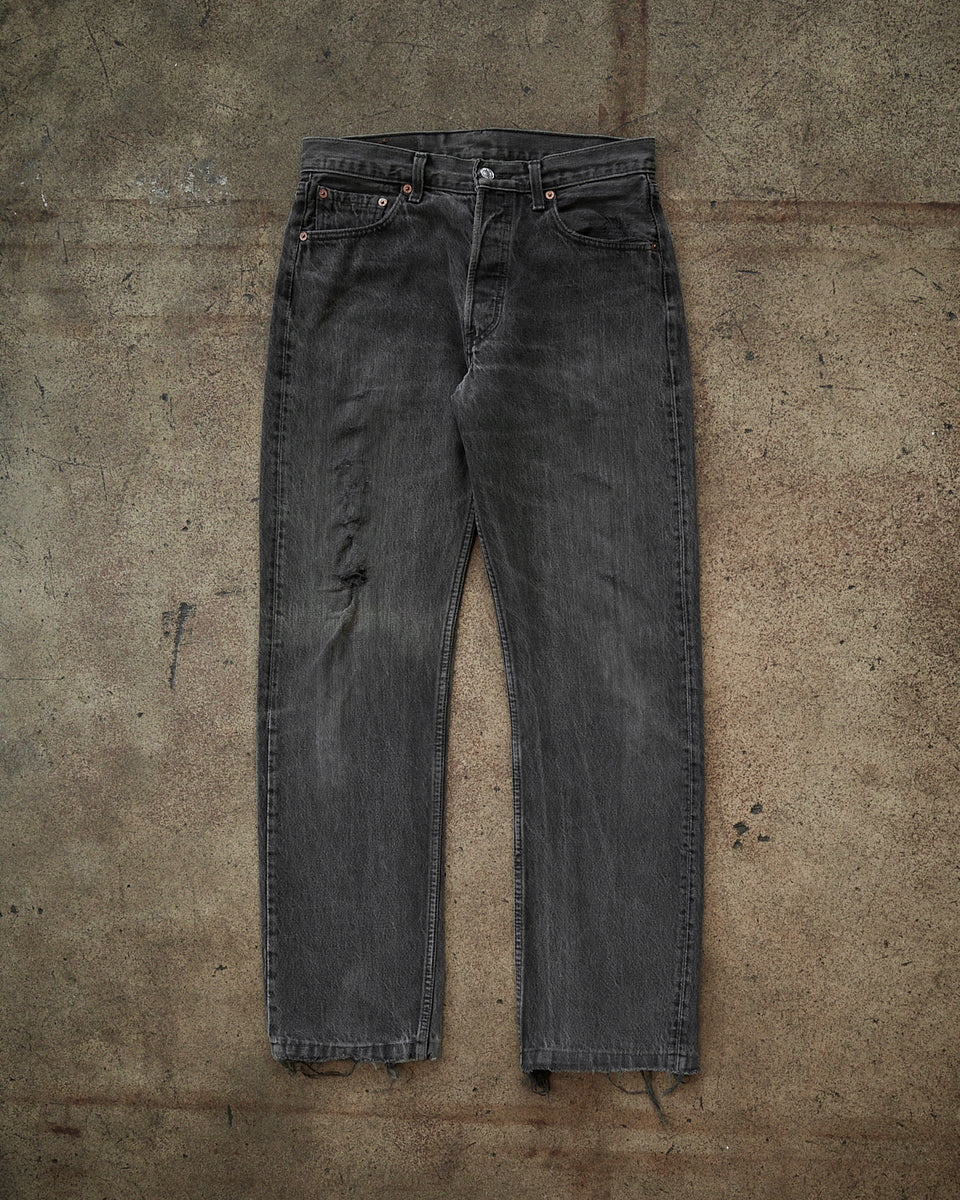 Levi's 501 Charcoal Black Distressed Jeans - 1990s – UNSOUND RAGS