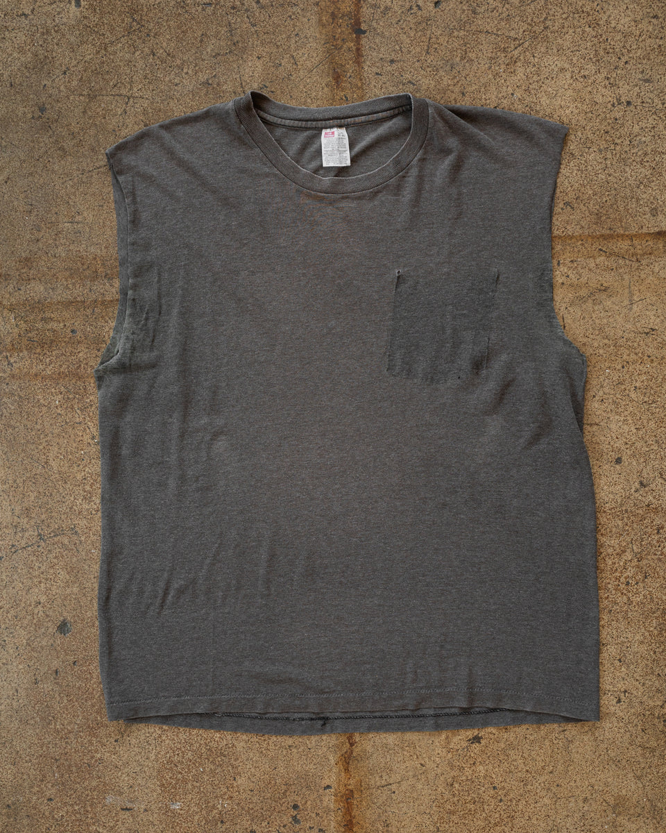 Gray Blank Removed Pocket Cut-Off Tee - 1990s – UNSOUND RAGS